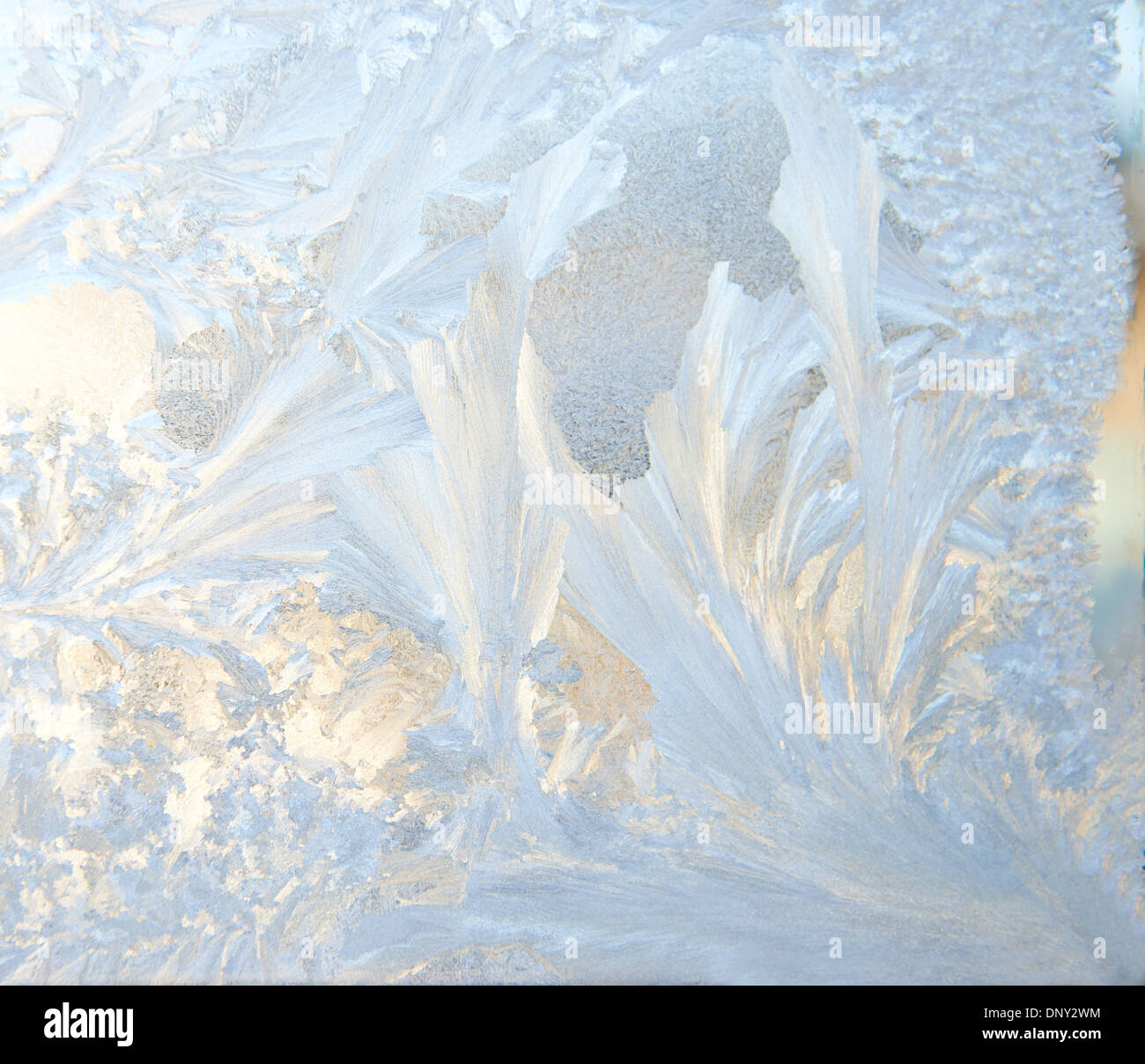 Frosty pattern at a winter window glass Stock Photo - Alamy