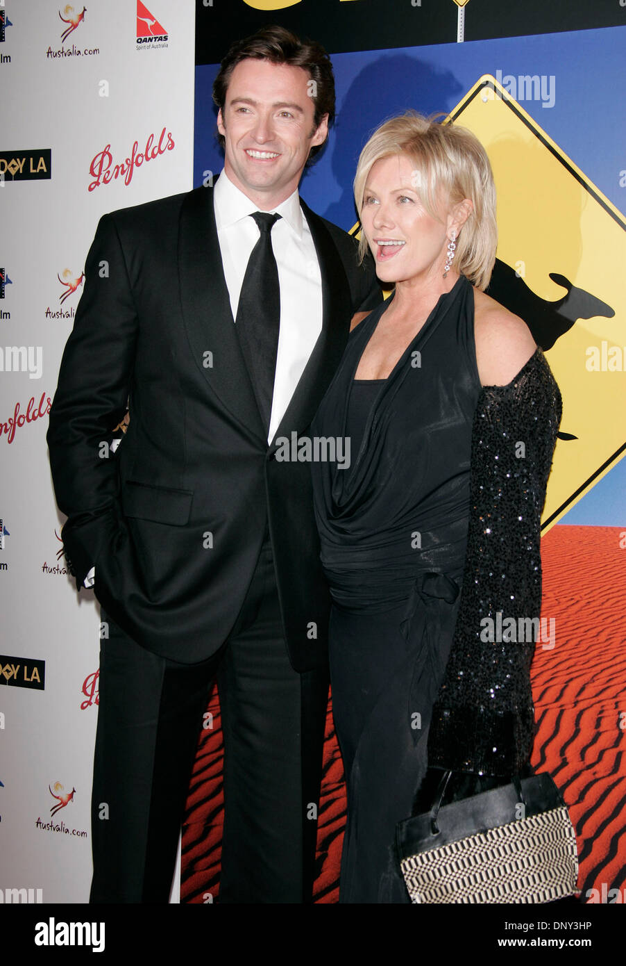 Jan 14, 2006; Hollywood, California, USA; Actor HUGH JACKMAN & Wife ...