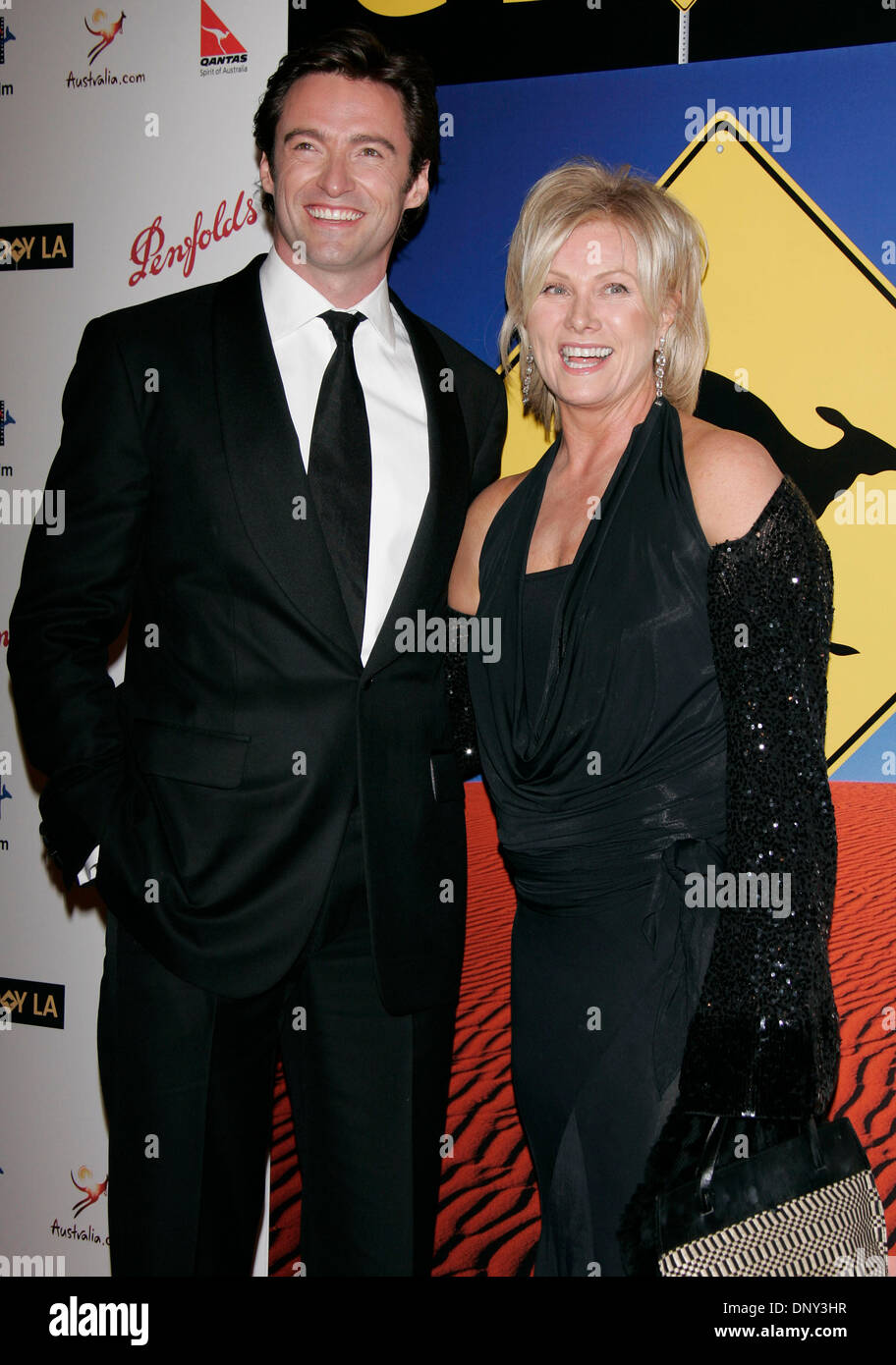 Jan 14, 2006; Hollywood, California, USA; Actor HUGH JACKMAN & Wife ...
