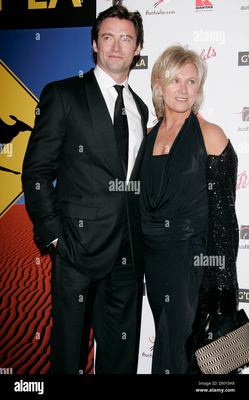 Jan 14, 2006; Hollywood, California, USA; Actor HUGH JACKMAN & Wife ...