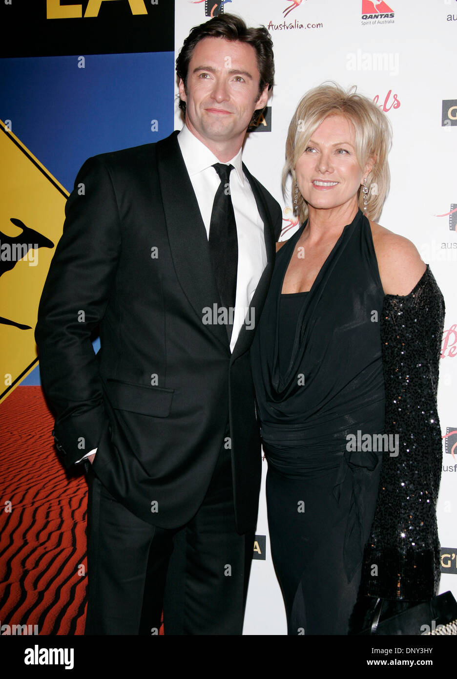 Jan 14, 2006; Hollywood, California, USA; Actor HUGH JACKMAN & Wife ...