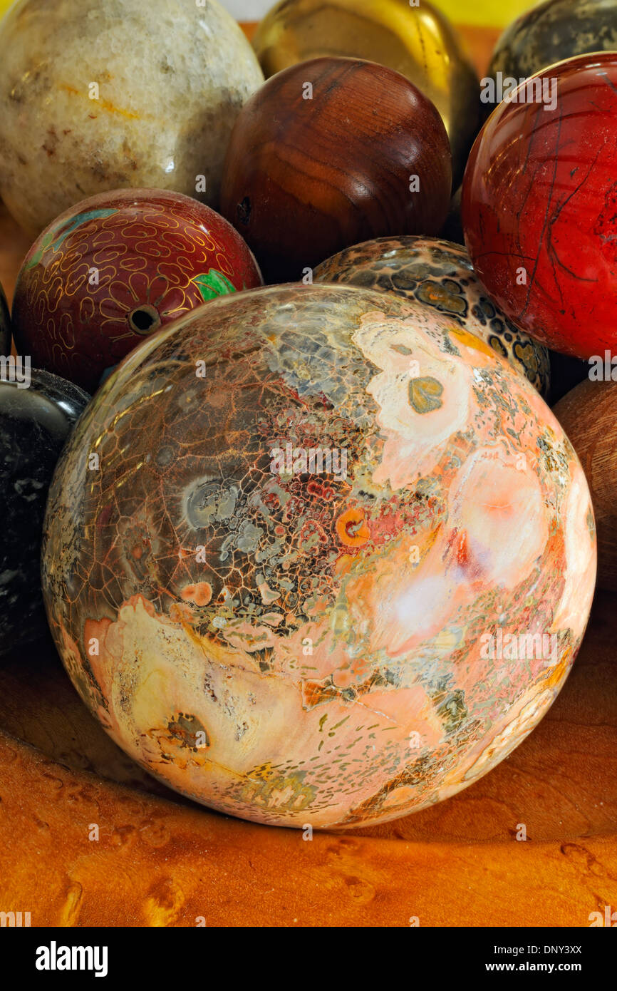 Polished mineral balls, Vernon, BC, Canada Stock Photo - Alamy