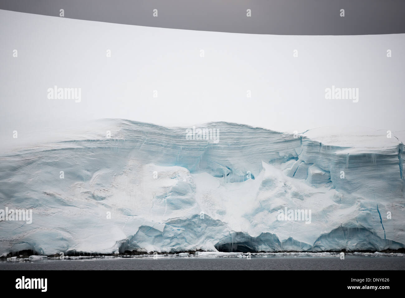 Glacier Cliffs Lemaire Channel Antarctic Peninsula // Steep cliffs of a ...