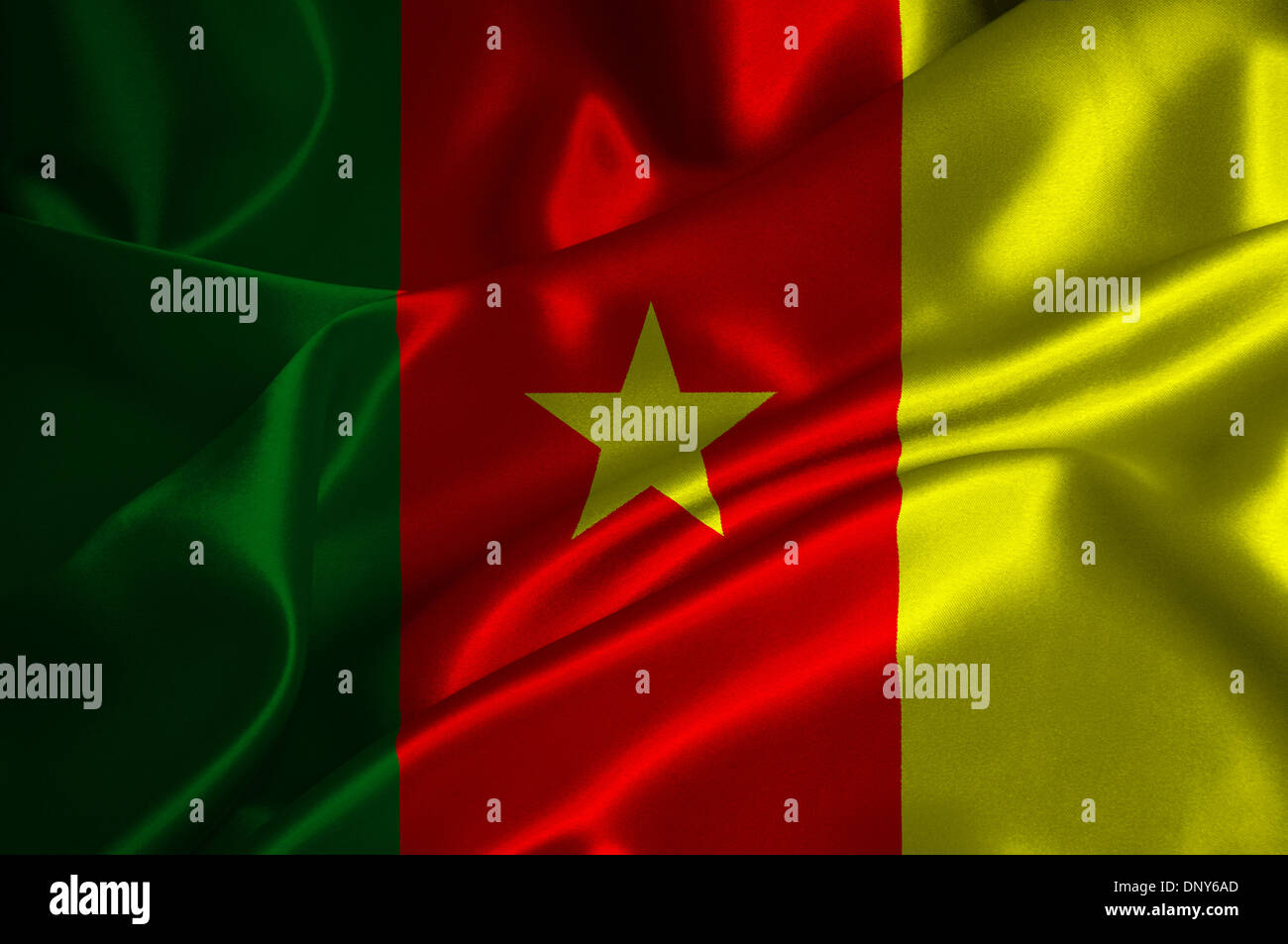 Cameron flag on satin texture Stock Photo - Alamy