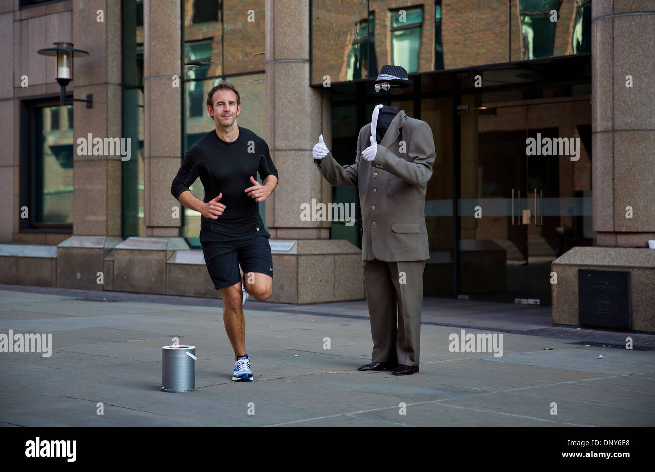 Gary Hicking, personal trainer in London, UK, keeping fit by jogging ...