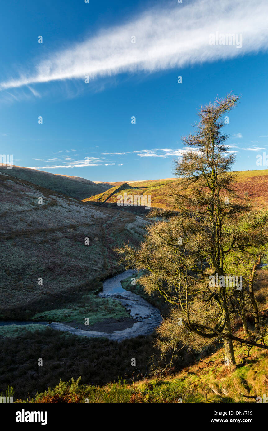 The view across Cornham ford, at the headwaters of the River Barle, on ...