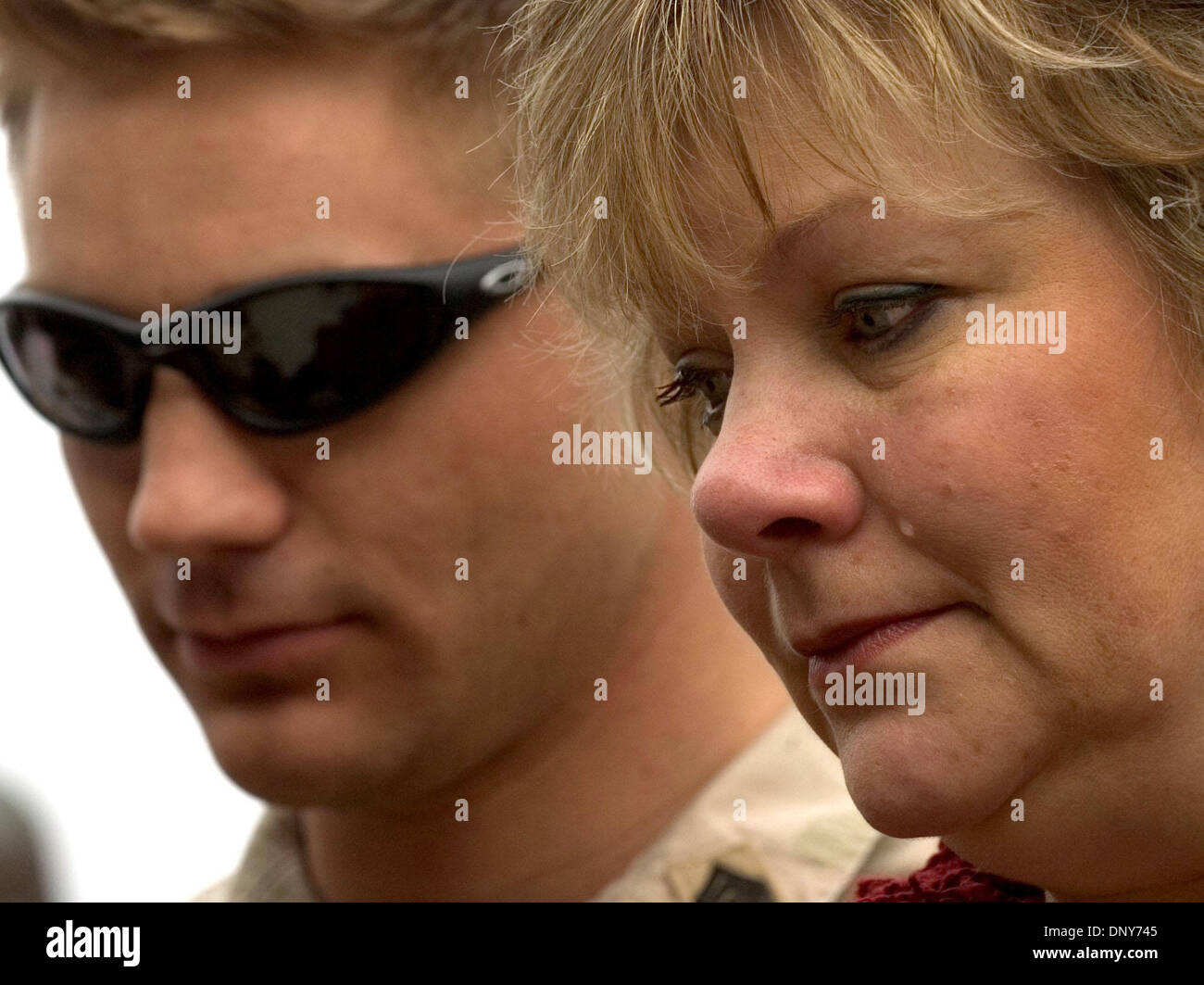 Jan 16, 2006; Sacramento, CA, USA; Tears stream down the face of Cindy ...