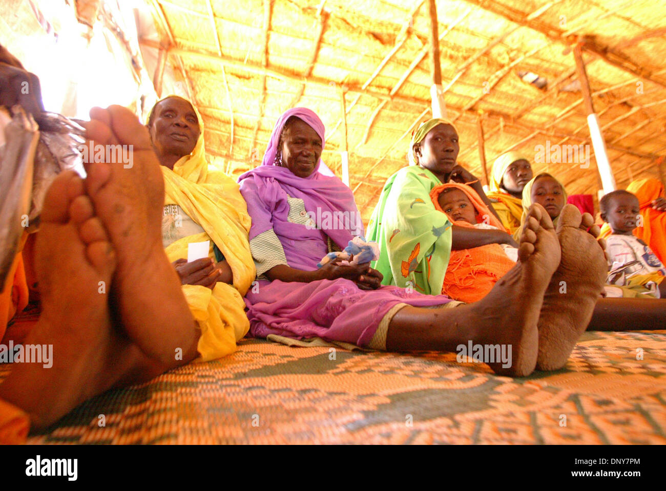 Jan 17, 2006; Nyala, Kalma IDP, Darfur, Sudan; Many men, women and ...