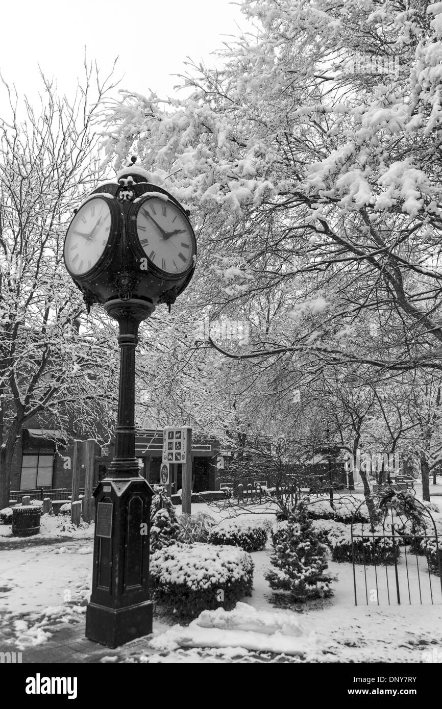 Old Fashioned Clock Tower in Village Center Stock Photo - Alamy