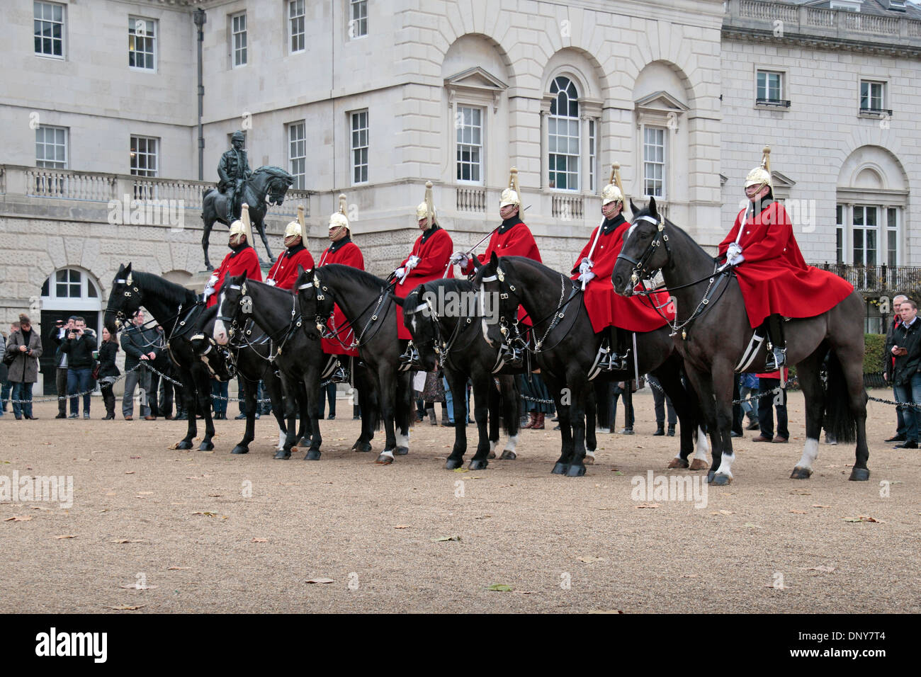 The mounted guards of the Life Guards at the Changing of the Guard ...