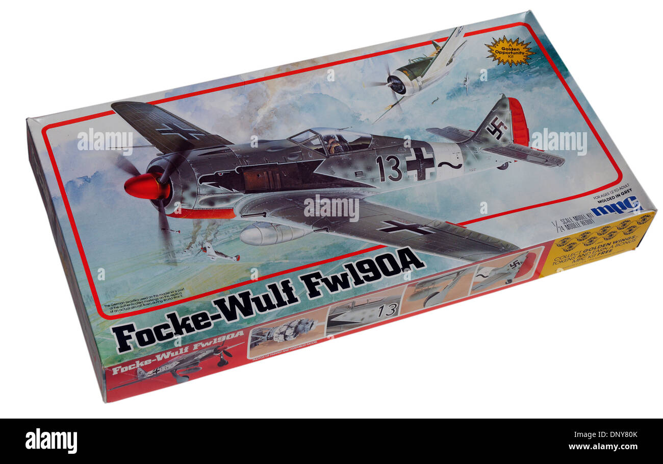 A 1/24th scale Focke Wulf FW-190 plastic scale model kit Stock Photo ...