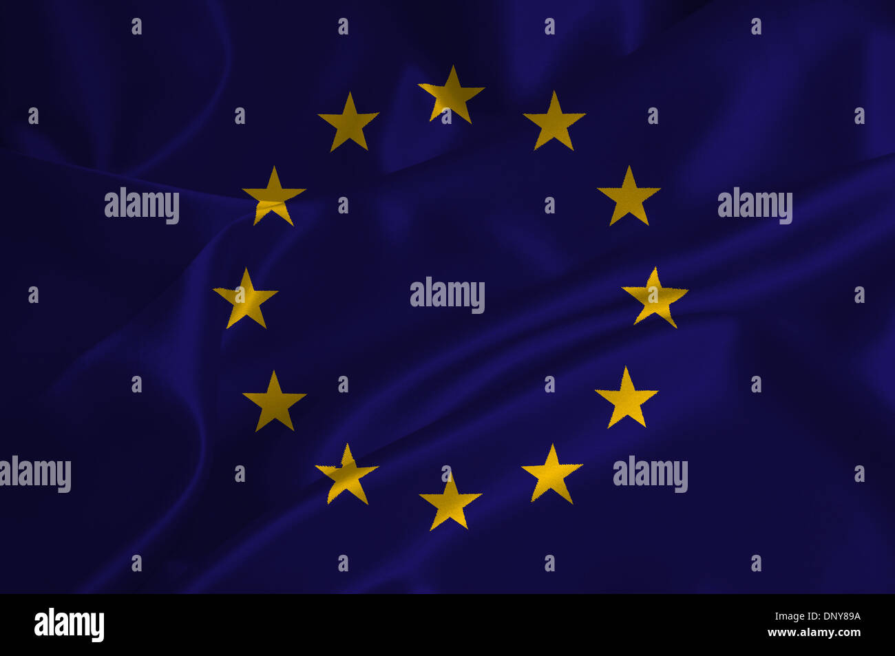 EU flag on satin texture Stock Photo - Alamy