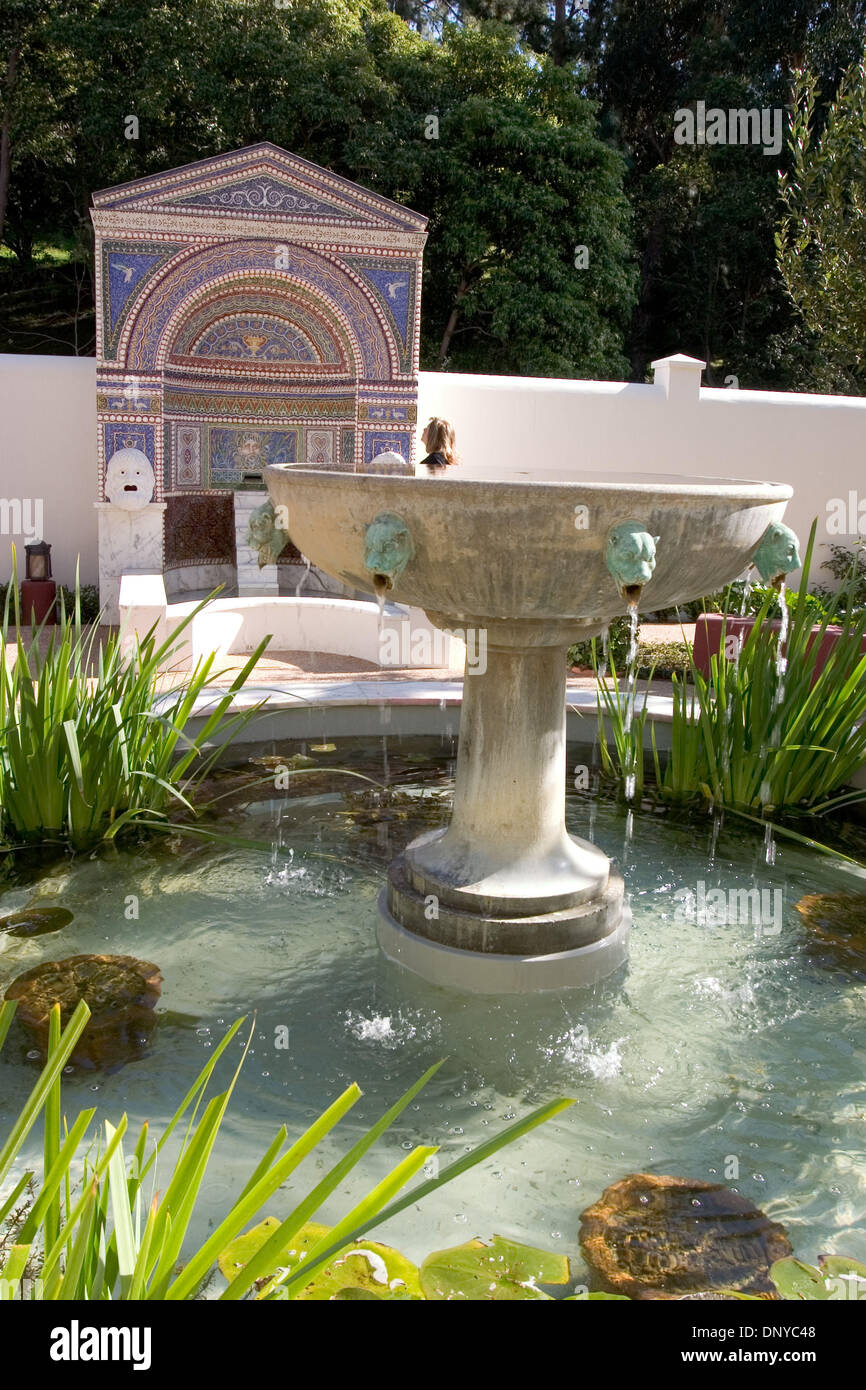 Jan 25, 2006; Pacific Palisades, CA, USA; Dual fountains in the East ...