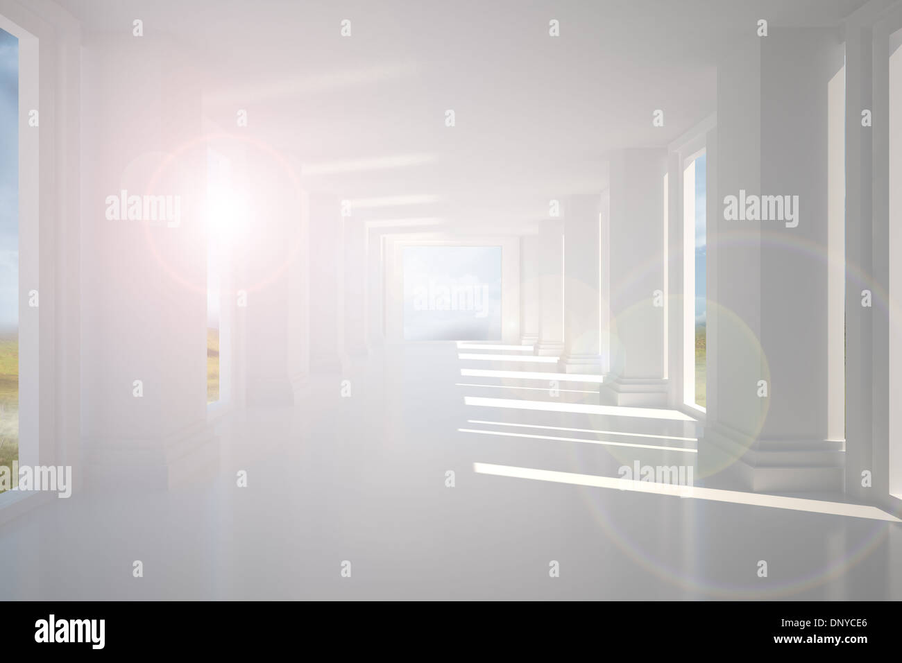 Sunlight lighting up hallway Stock Photo - Alamy