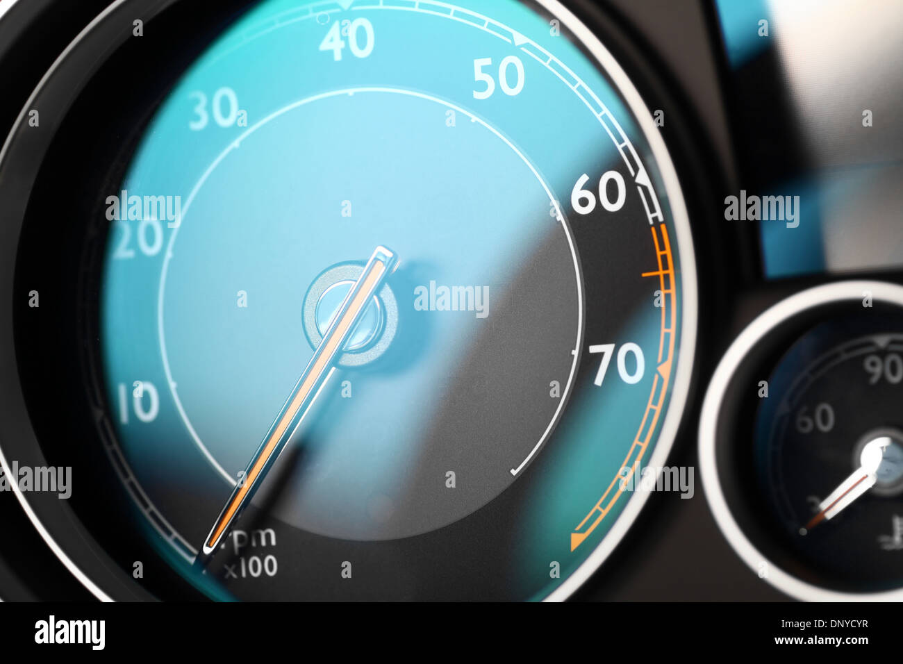 Detail of a tachometer in a car Stock Photo - Alamy