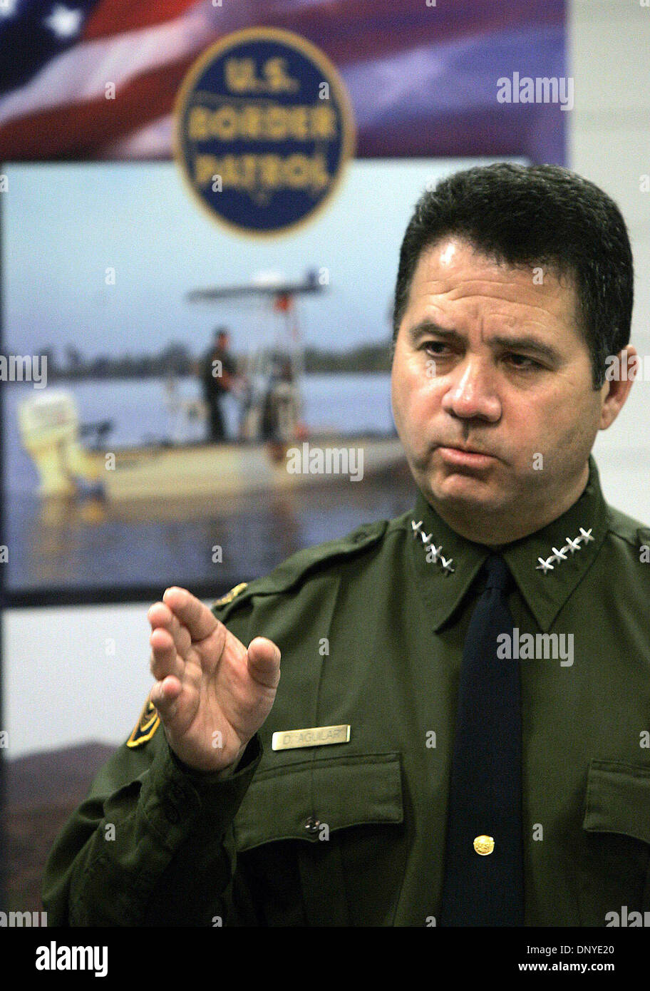 Jan 28, 2006; Laredo, TX, USA; Border Patrol Chief DAVID AGUILAR speaks ...