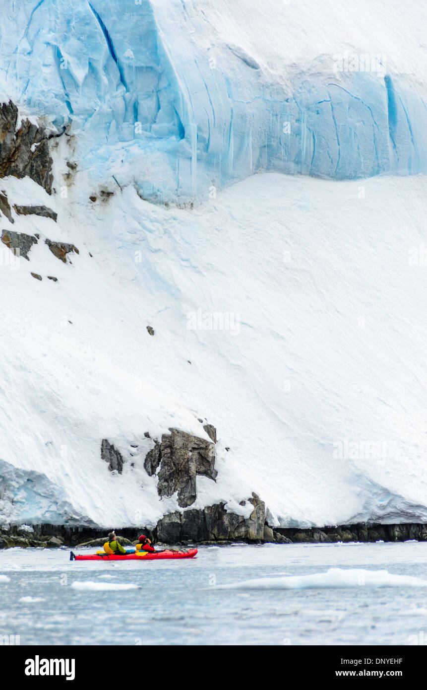Kayakers Glacial Ice Melchior Island Antarctic Peninsula // Kayakers ...