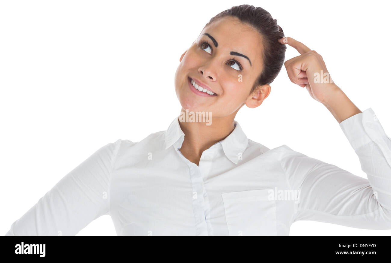 Smiling thoughtful woman businesswoman hi-res stock photography and ...