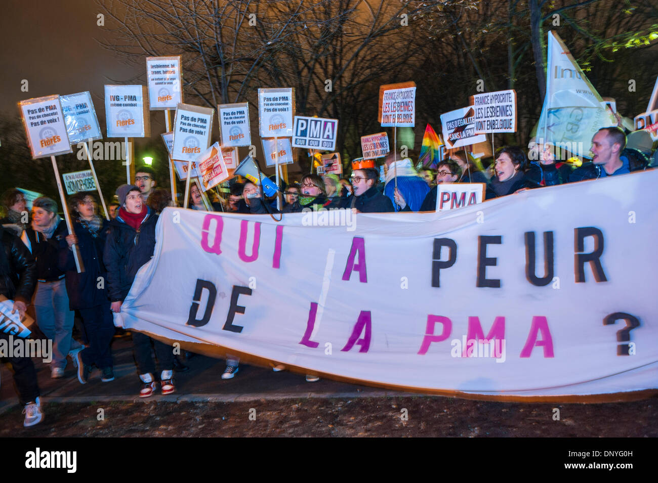 Paris, France. Public Demonstration, French LGBT Activism Groups ...