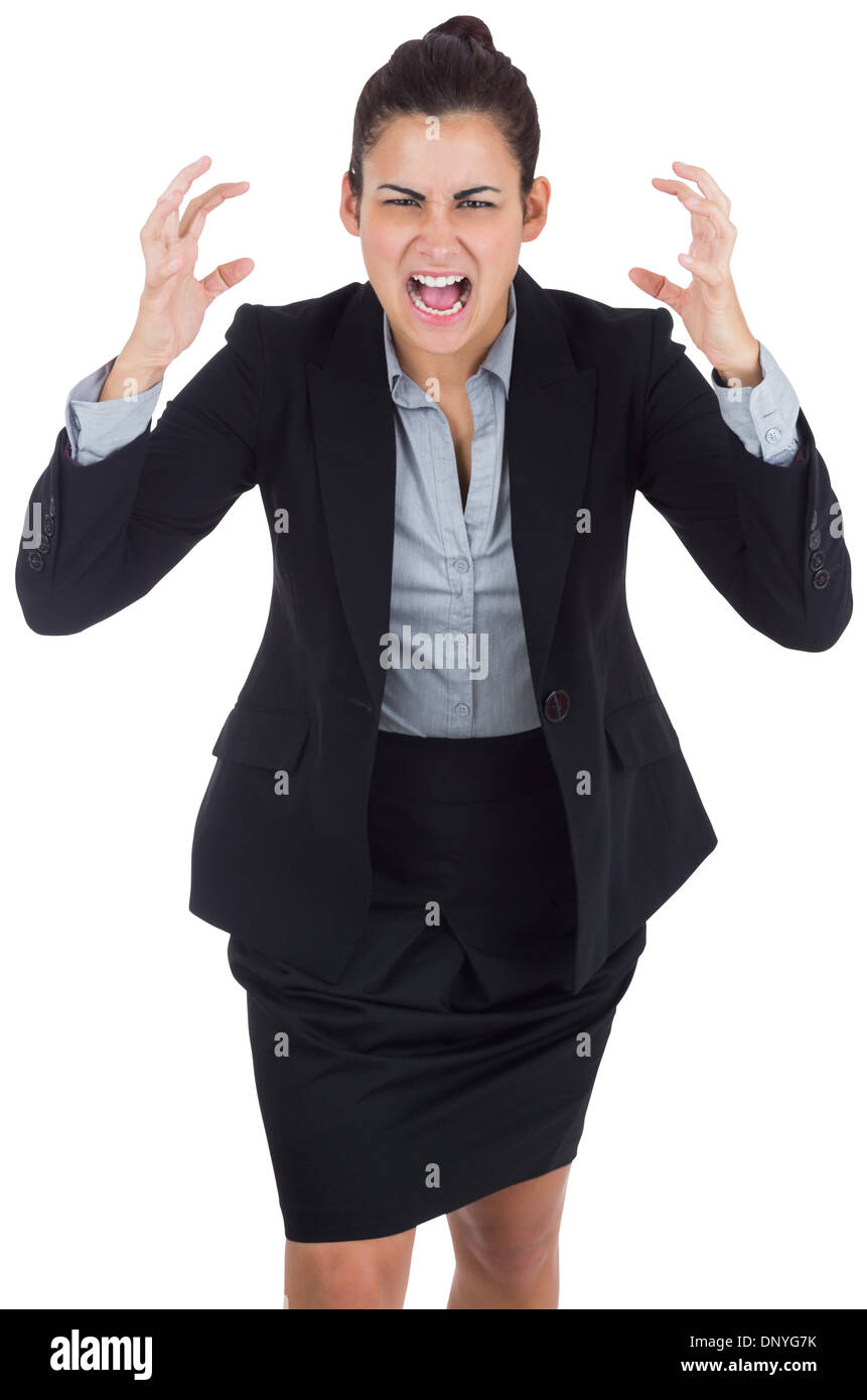 Beautiful woman gesturing frustration anger hi-res stock photography ...