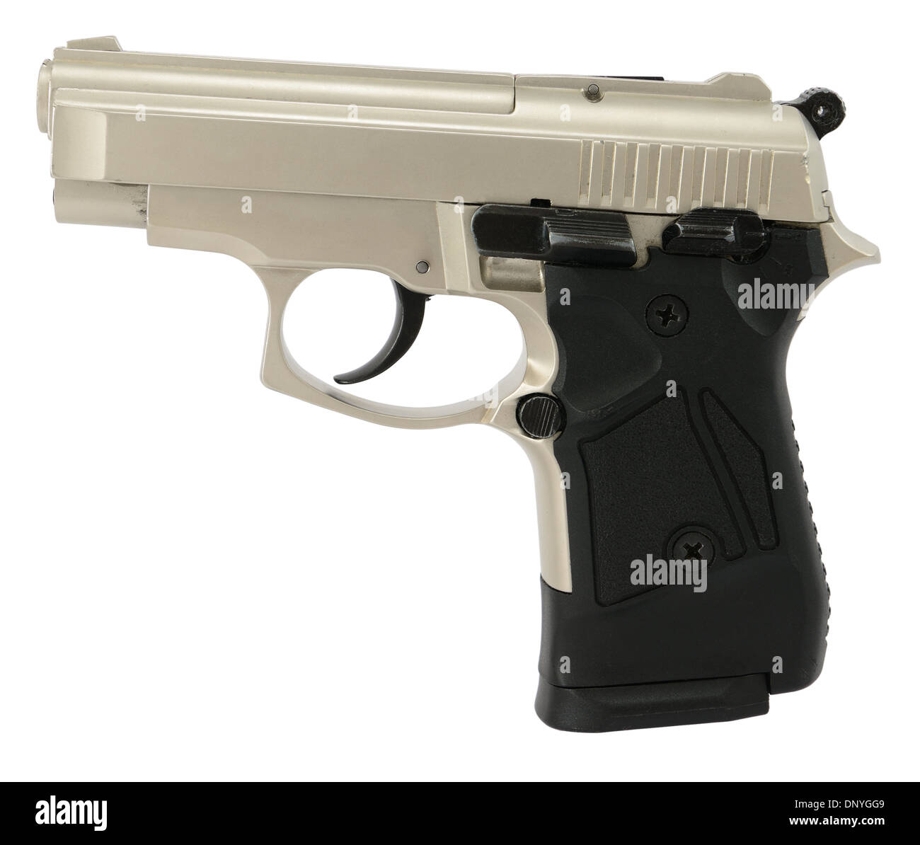 Modern semiautomatic hand gun isolated on white Stock Photo - Alamy