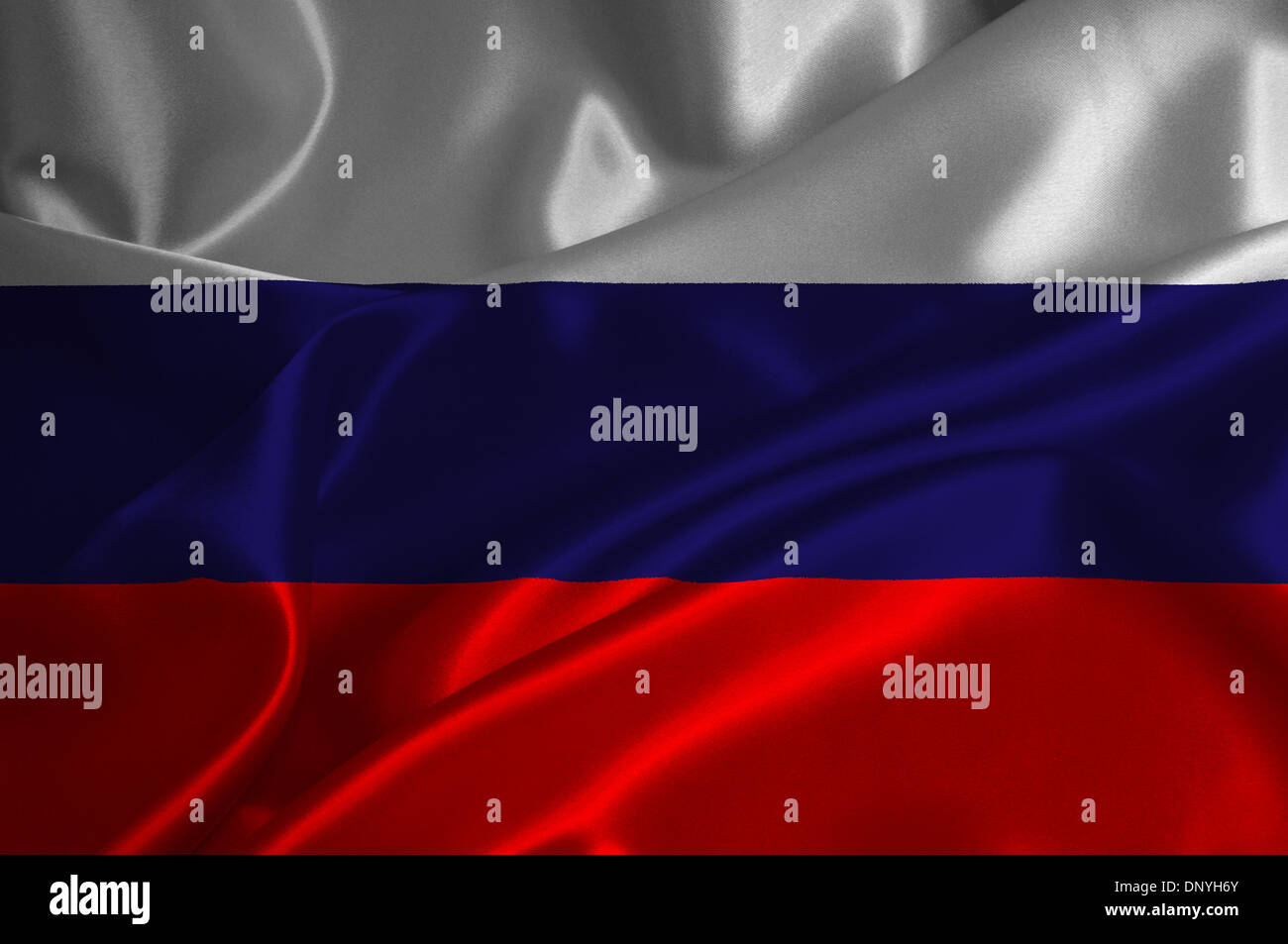 Russia flag on satin texture Stock Photo - Alamy