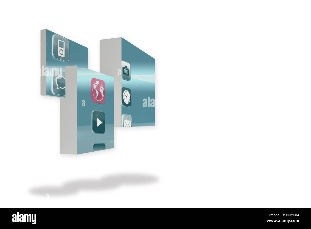 Apps on abstract screen Stock Photo - Alamy