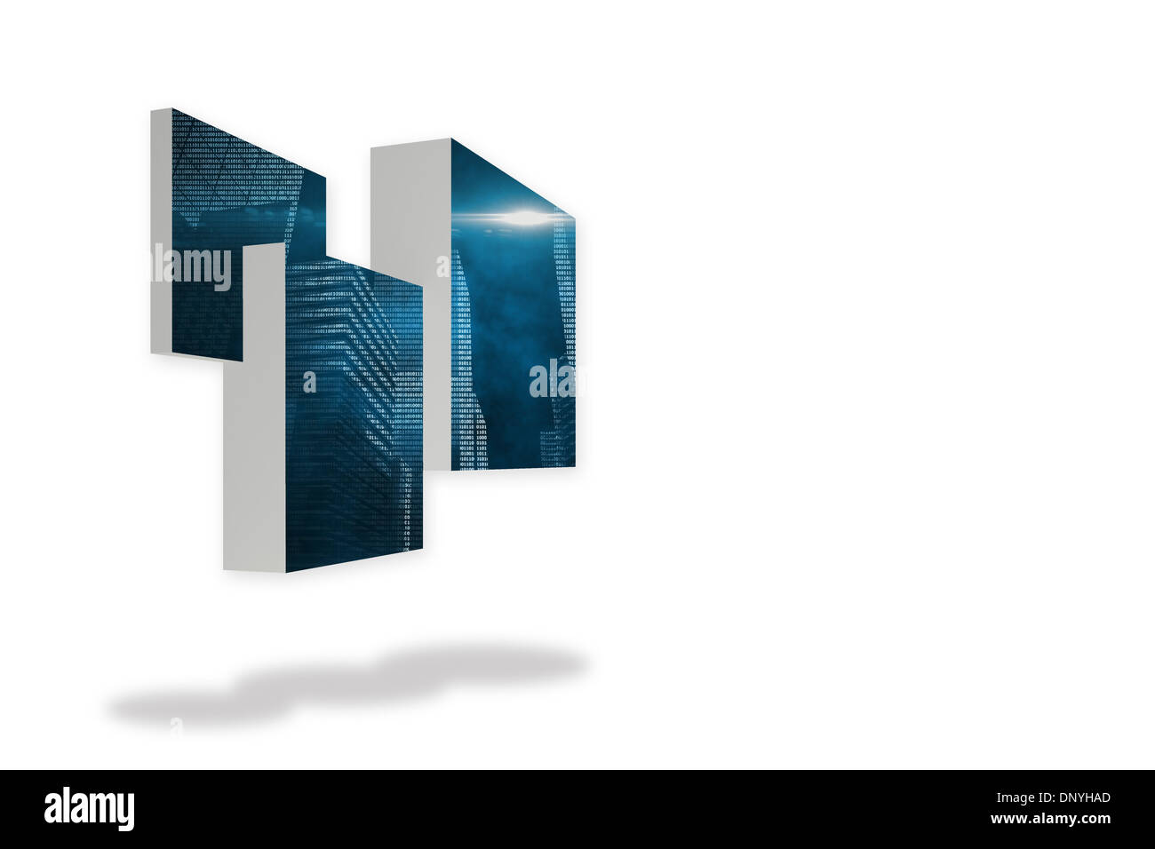 Digital city on abstract screen Stock Photo - Alamy