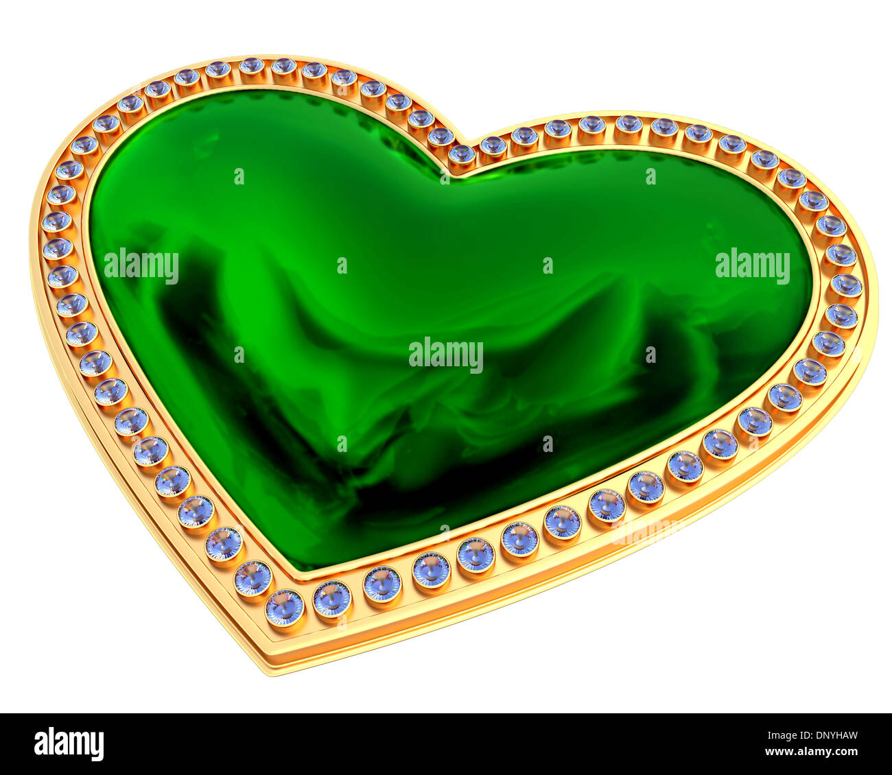 Emerald heart jewelry isolated on the white background Stock Photo - Alamy