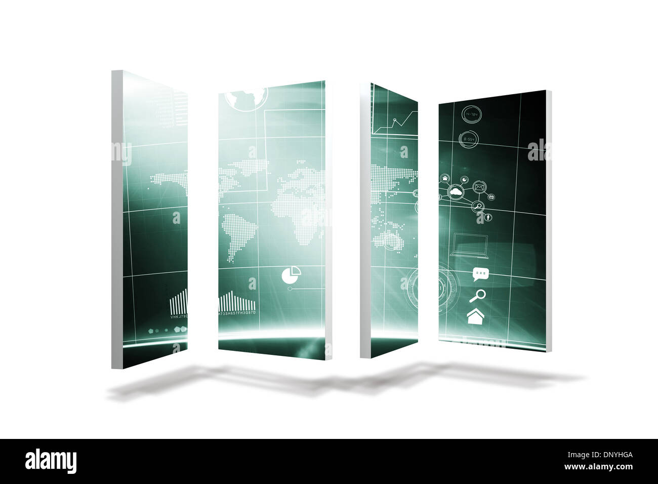 Interface on abstract screen Stock Photo - Alamy