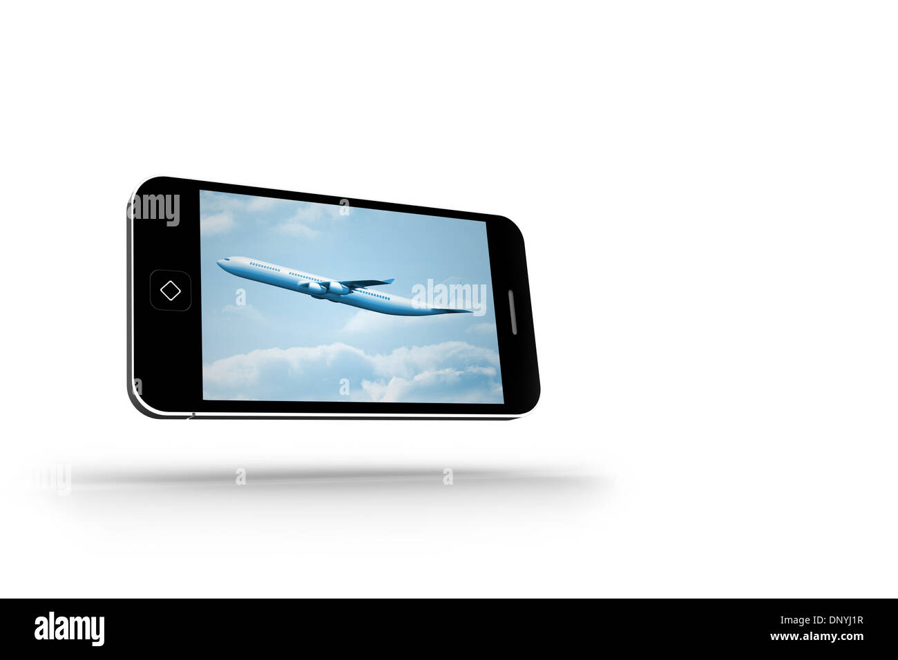 Airplane on smartphone screen Stock Photo - Alamy