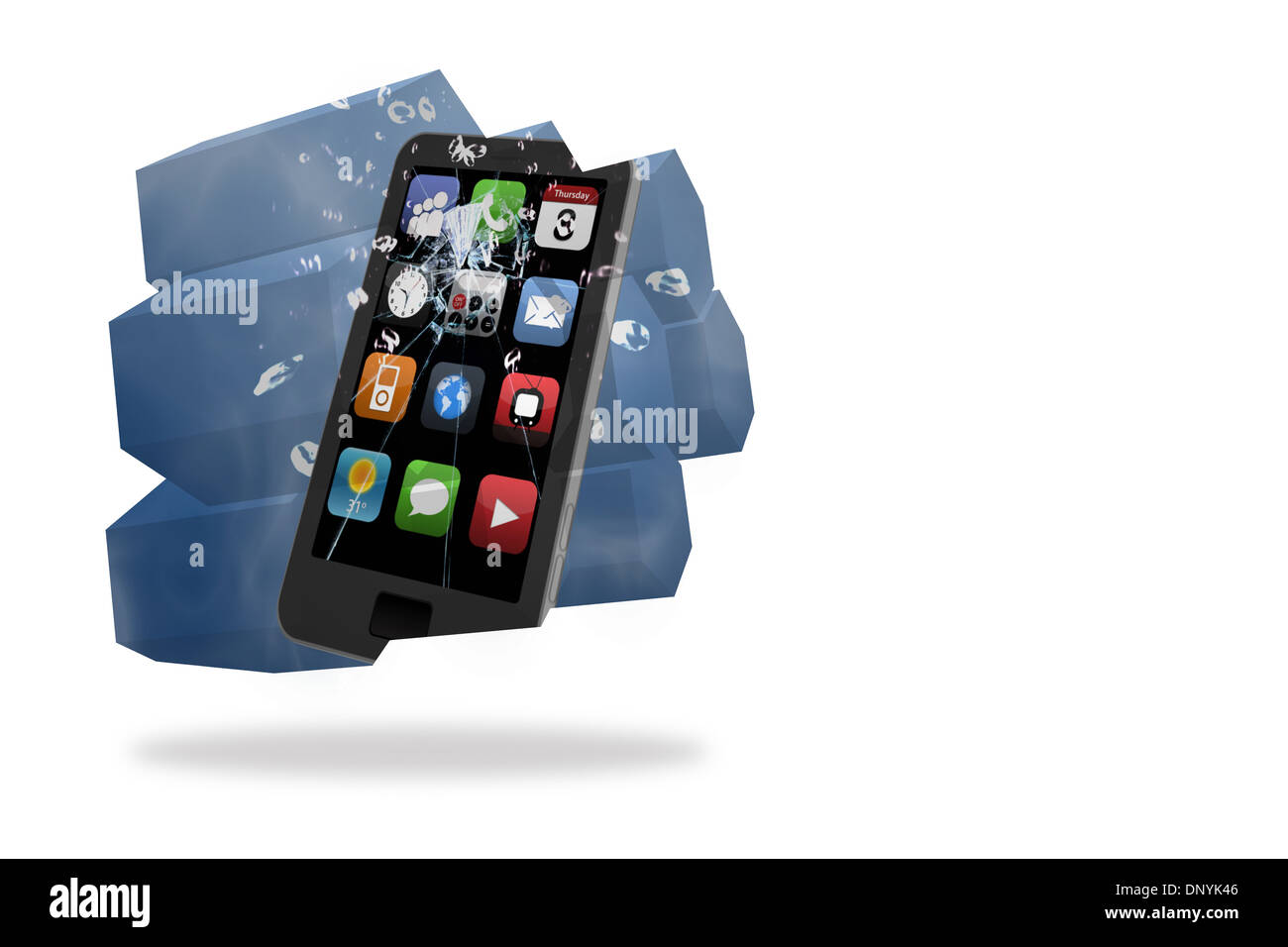 Smartphone on abstract screen Stock Photo - Alamy