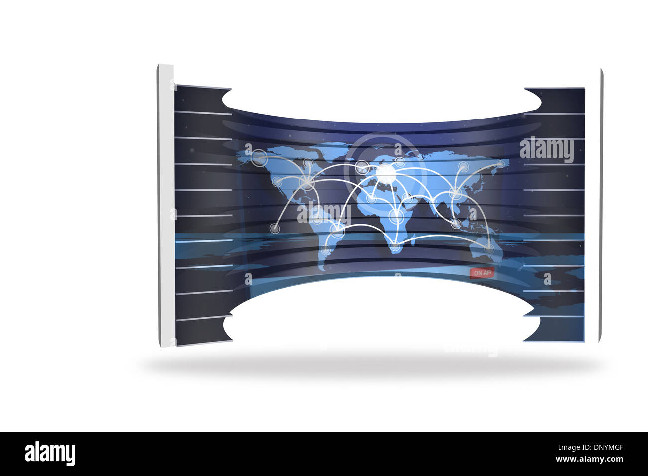 World map on abstract screen Stock Photo - Alamy