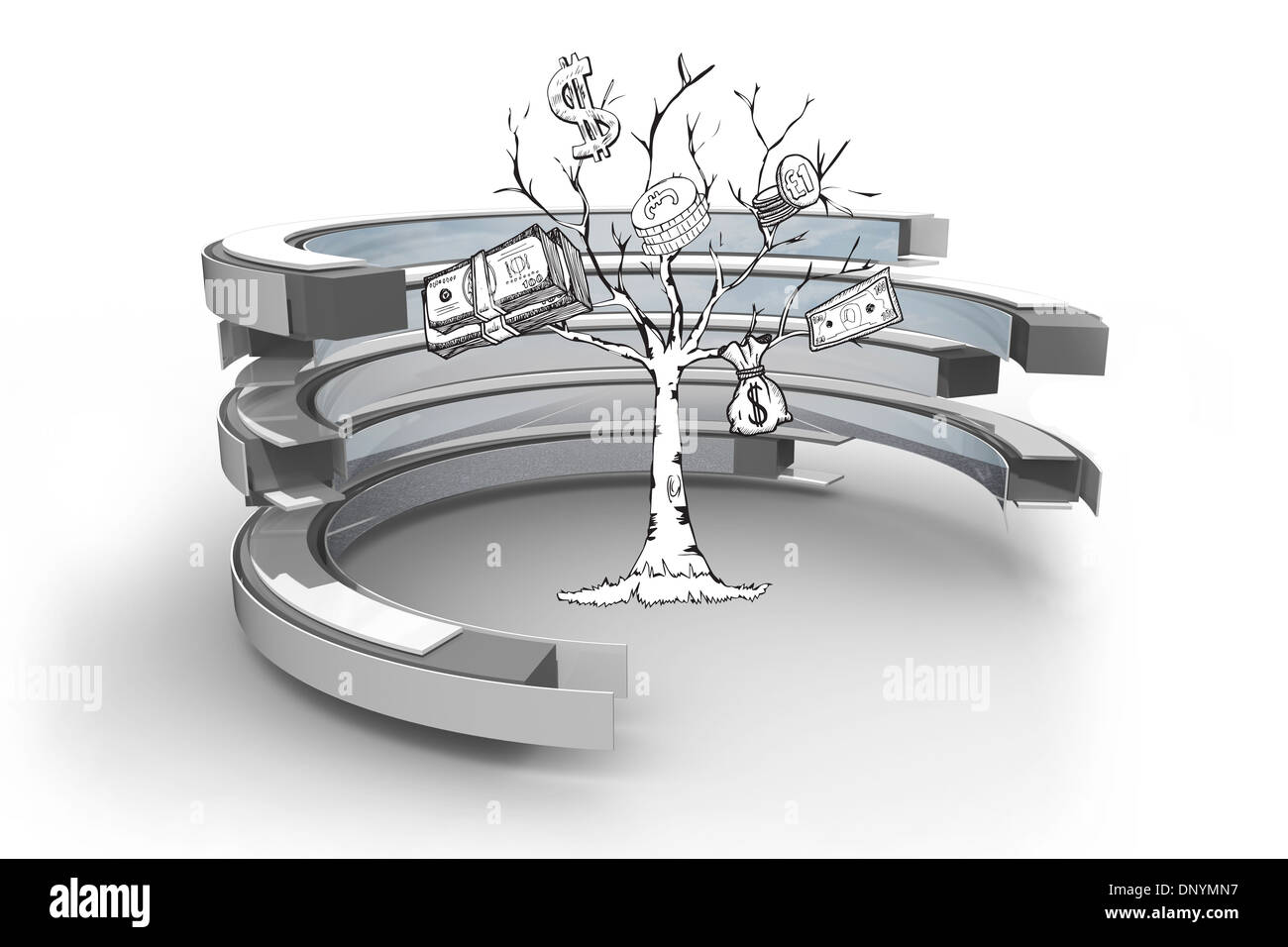 Money tree in a curved structure Stock Photo - Alamy