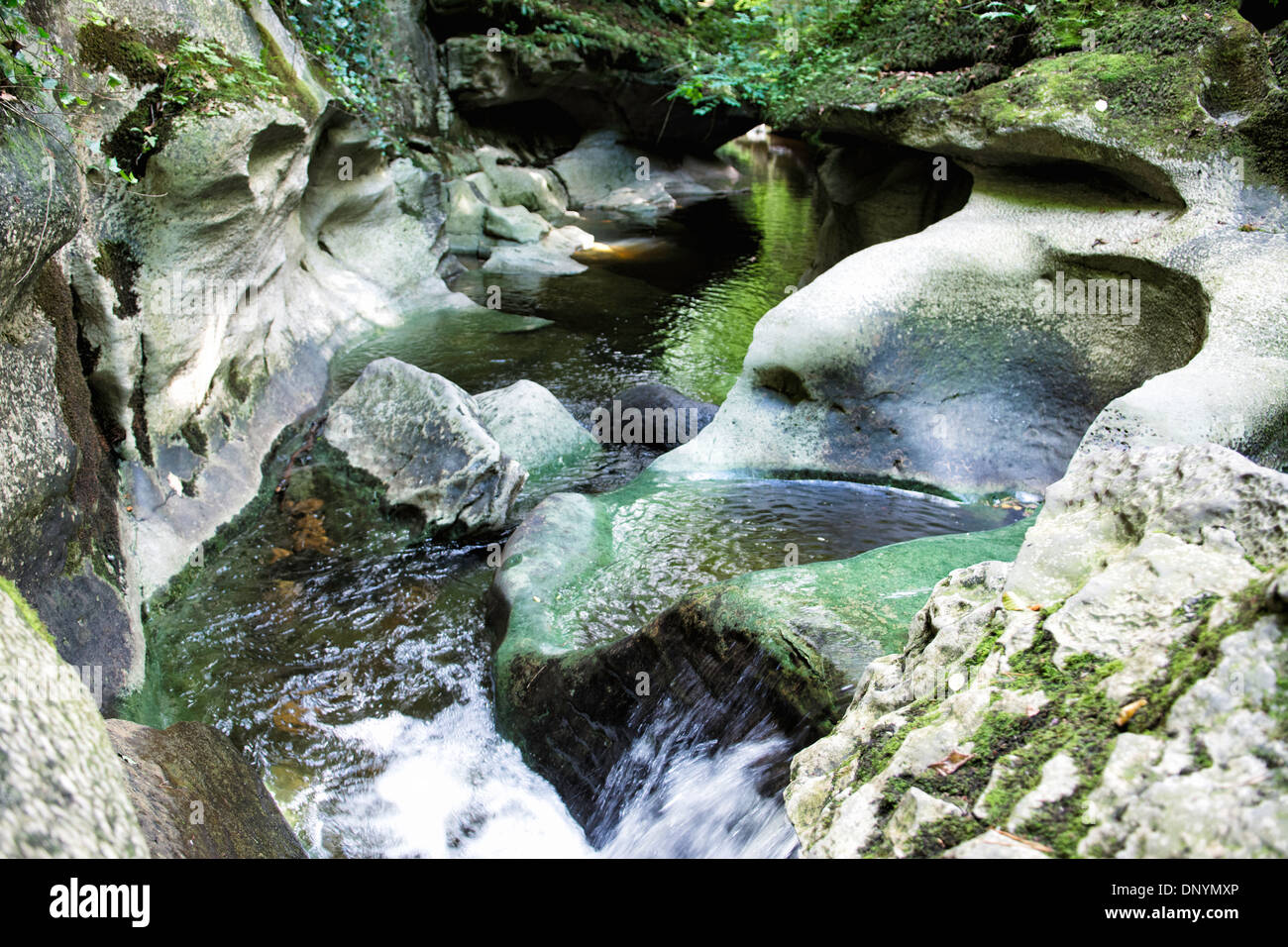 A gorge with water running through it Stock Photo - Alamy