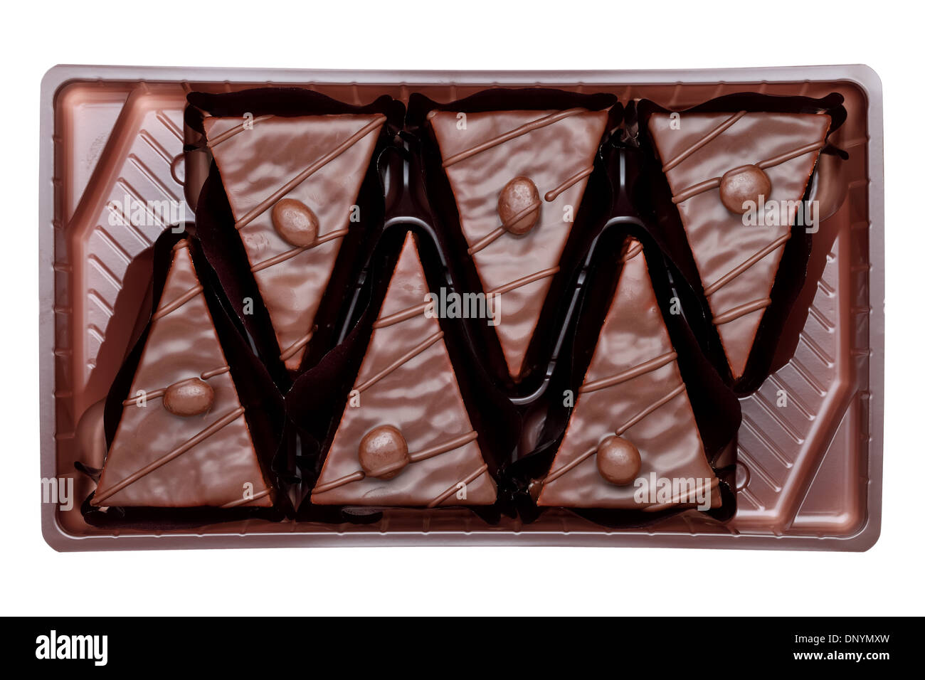 Chocolate cake in plastic box Stock Photo - Alamy