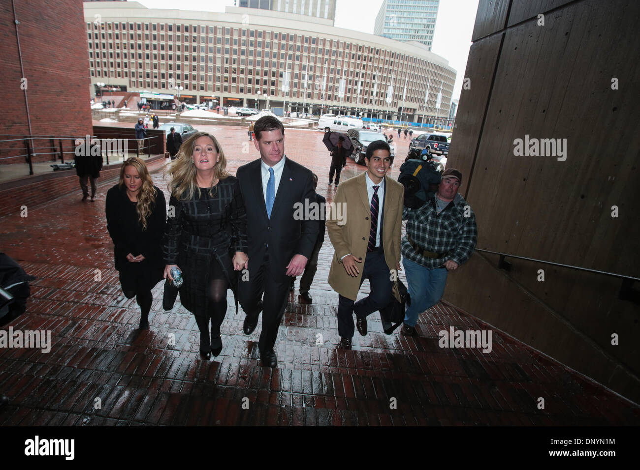 Boston, Massachusetts, USA. 6th Jan, 2014. Marty Walsh holds his ...