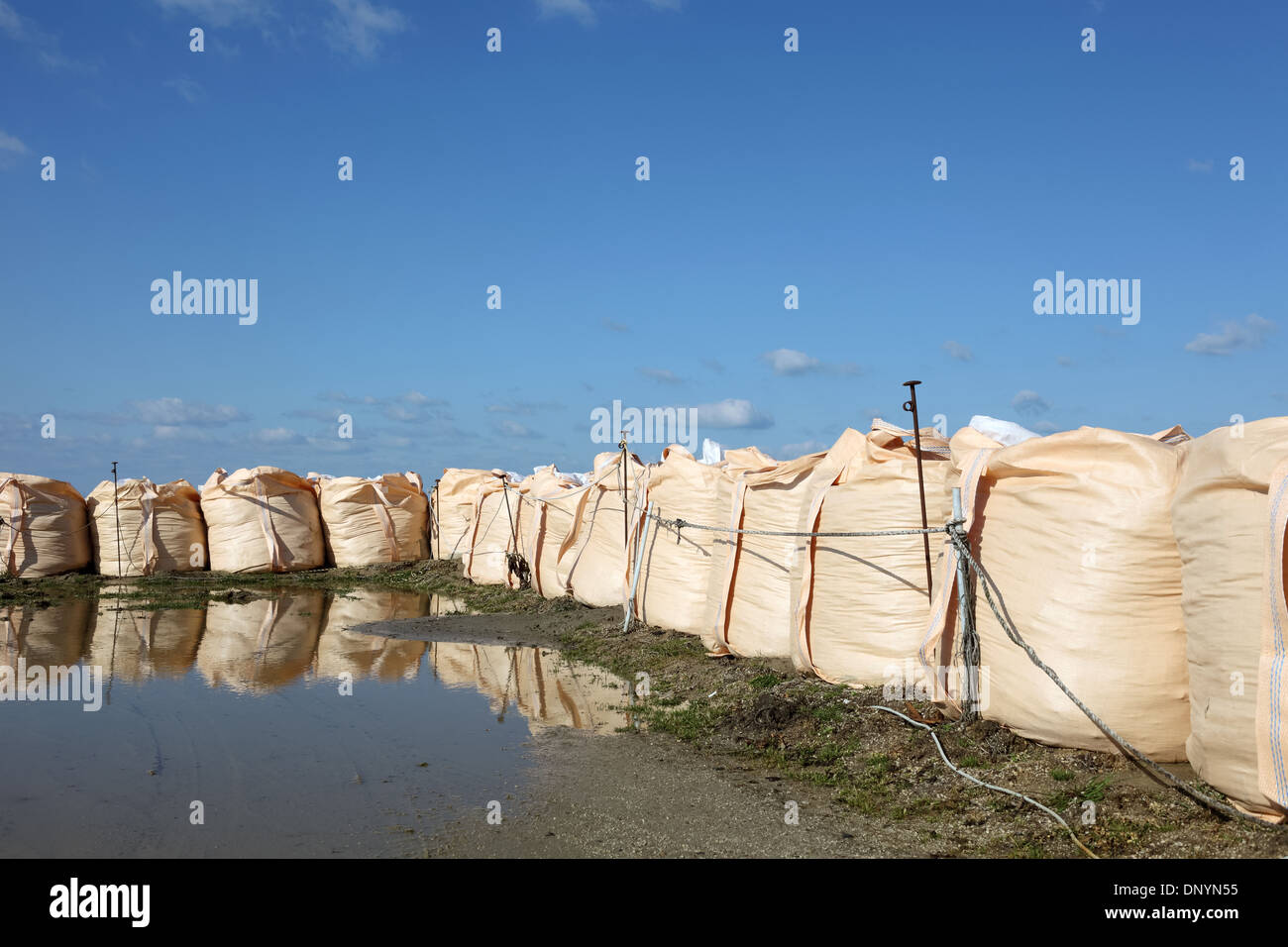 big sandbags for protection Stock Photo - Alamy