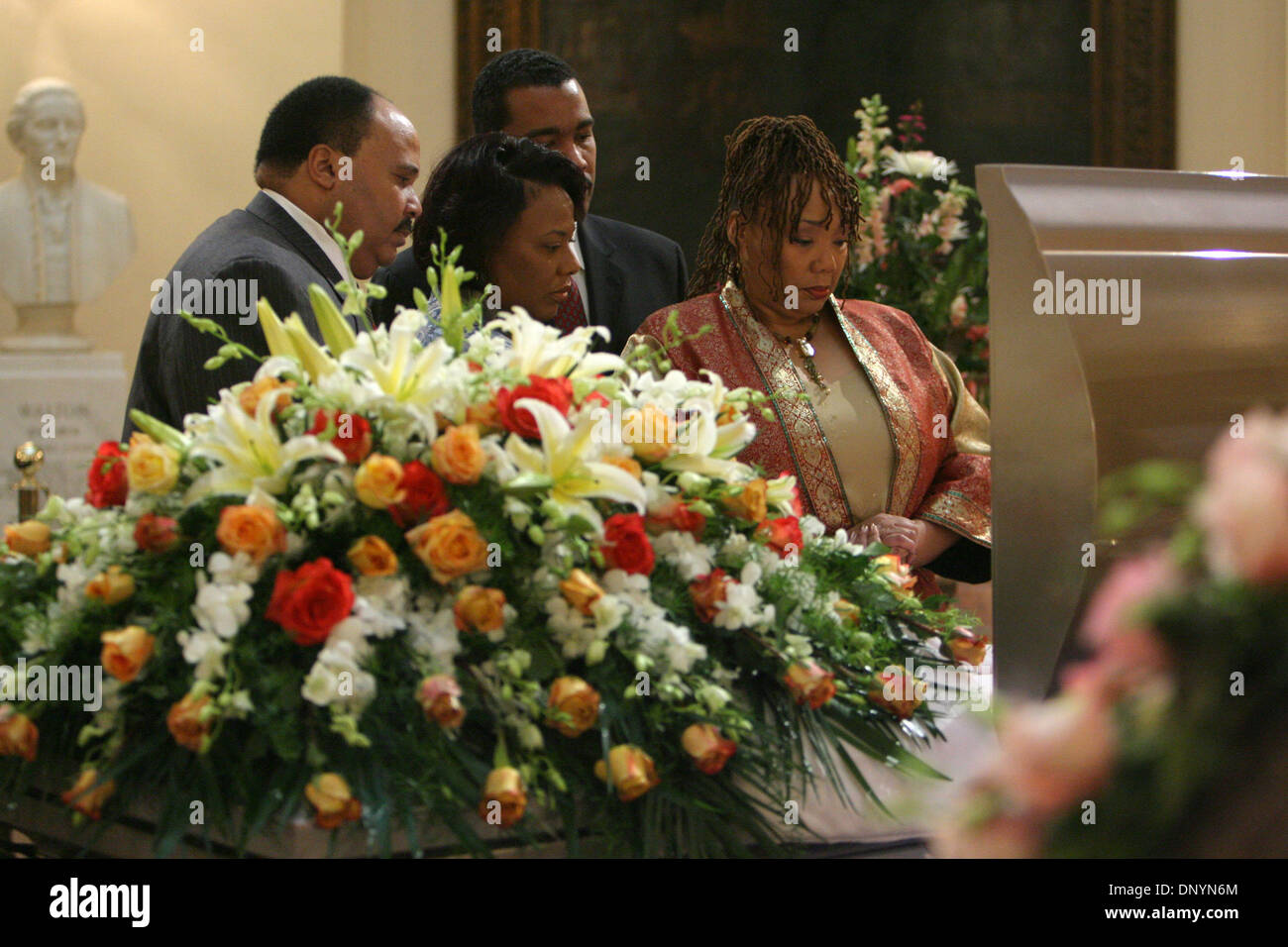 Feb 04, 2006; Atlanta, GA, USA; King family members view their mother ...