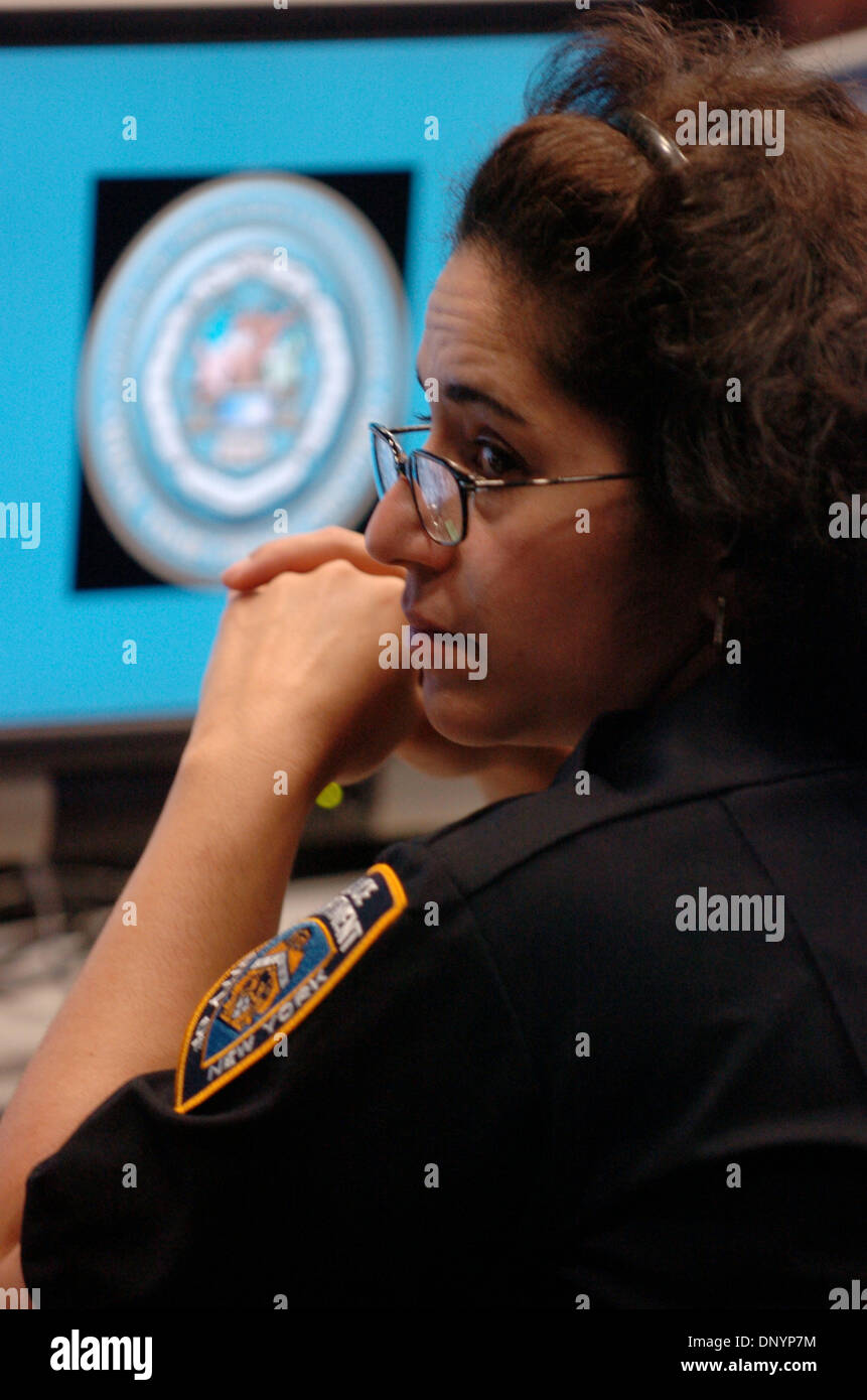 Feb 06, 2006; Manhattan, New York, USA; Police Officer MARTINEZ sits at ...
