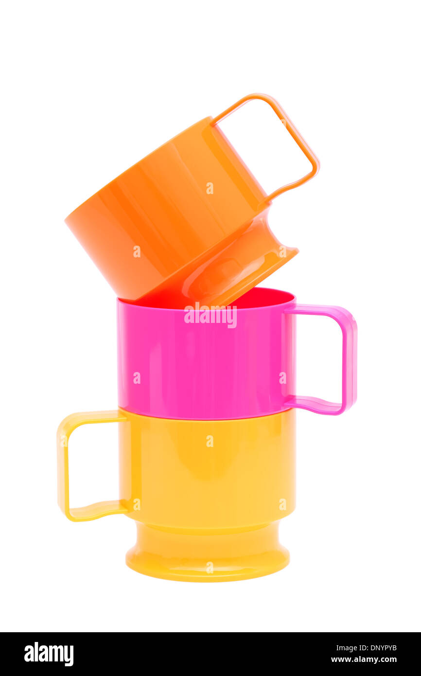 Stack of colorful plastic cups Stock Photo - Alamy