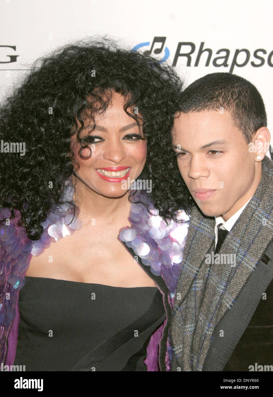 Feb 07, 2006; Los Angeles, CA, USA; Singer DIANA ROSS and family member ...