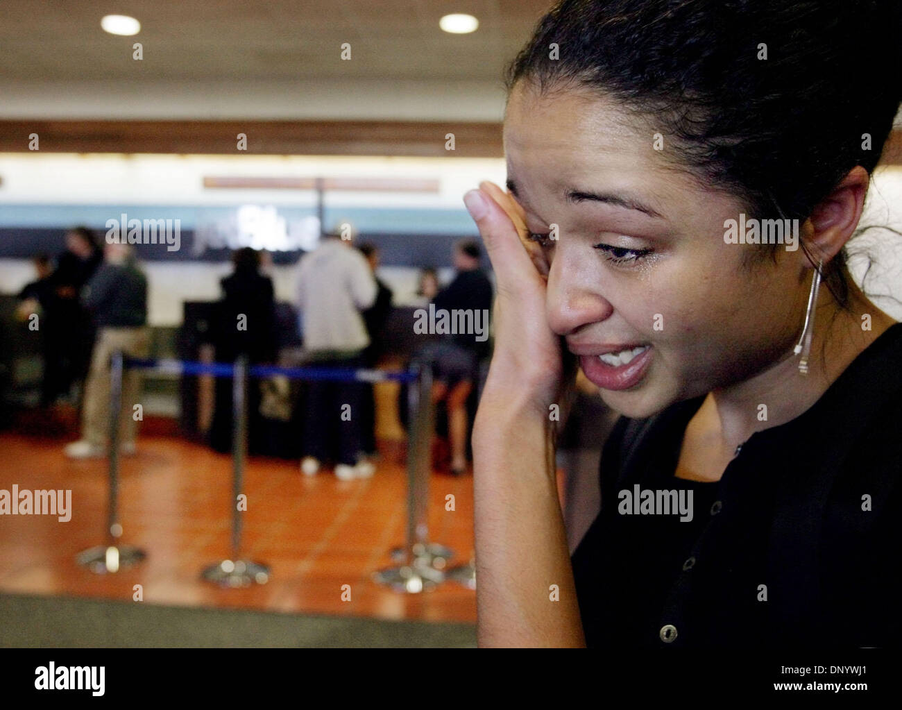 Feb 13, 2006; West Palm Beach, FL, USA; Lauren Rhue, cries in ...