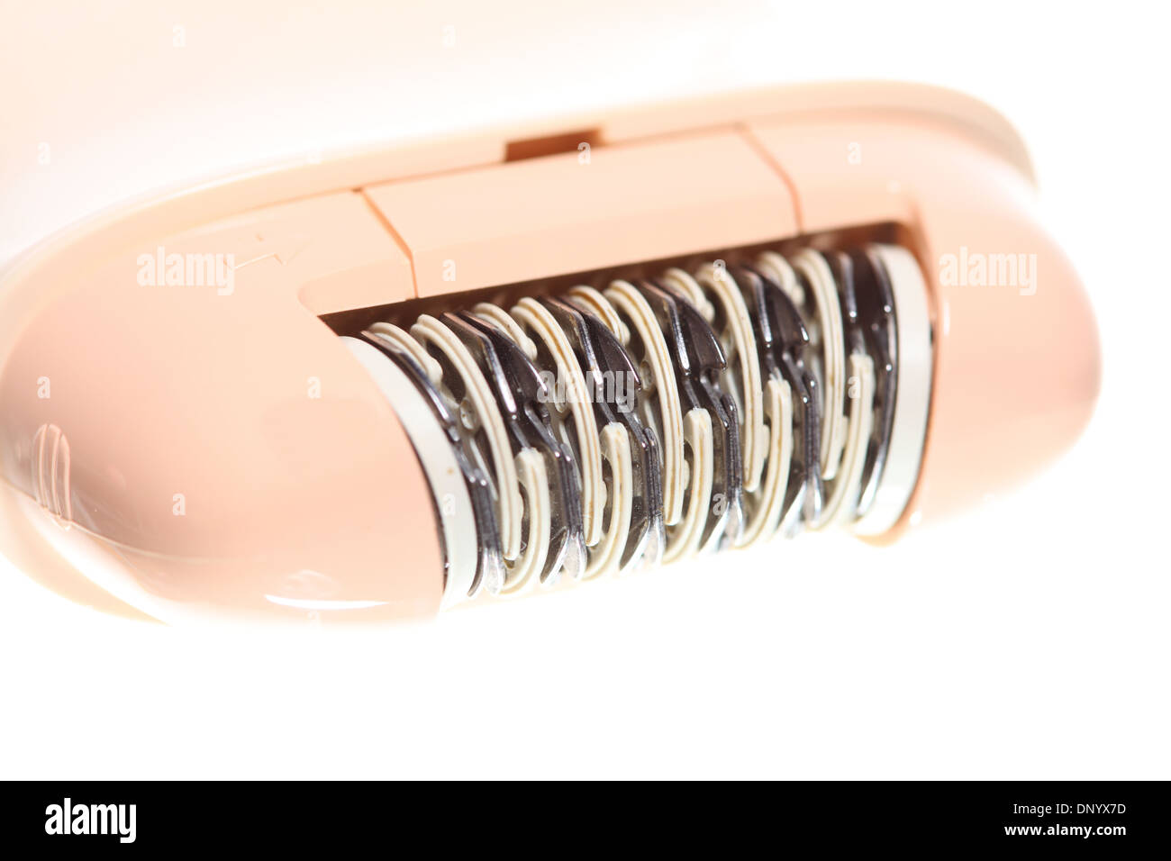 Ladies electric hair remover shaver depilator on white. Beauty and skin ...