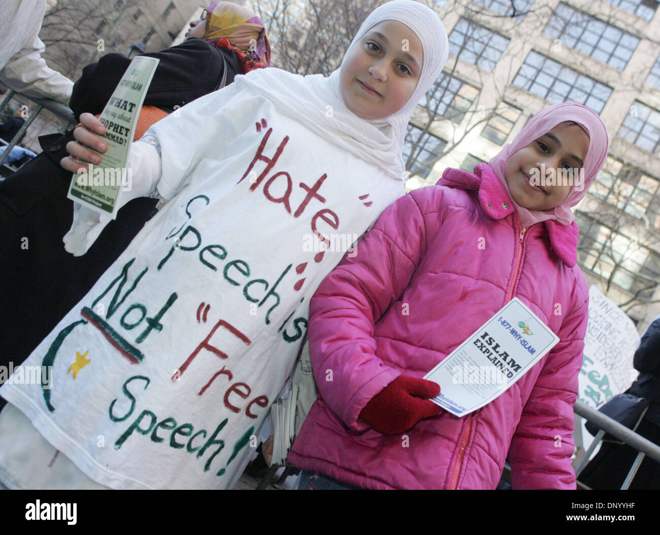 Feb 17, 2006; New York, NY, USA; New York Muslims protest the ...