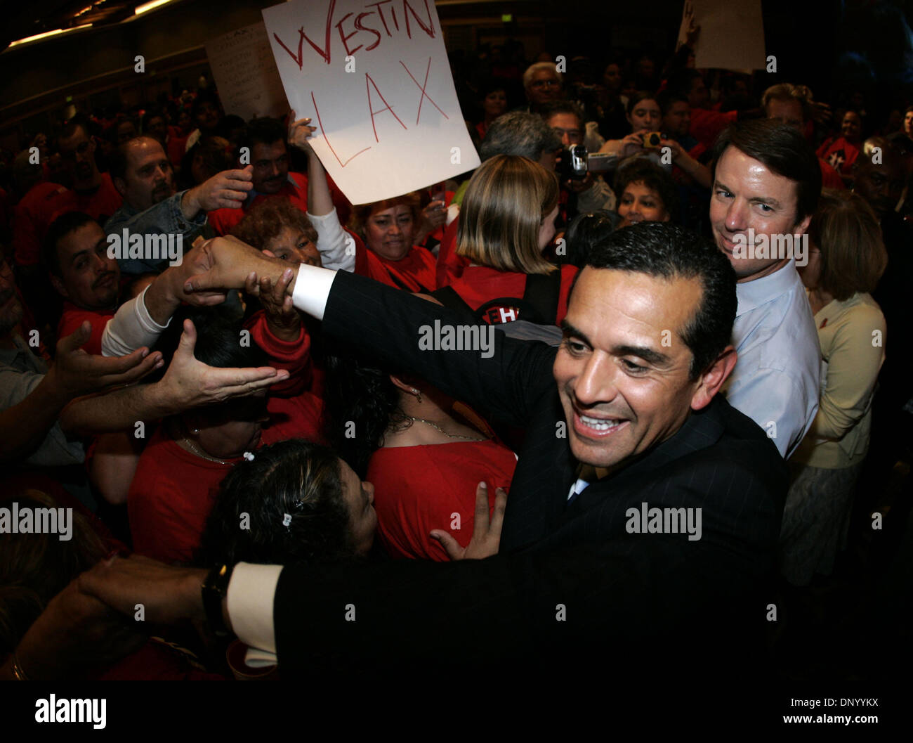 Feb 18, 2006; Los Angeles, CA, USA; Mayor ANTONIO VILLARAIGOSA and Sen ...