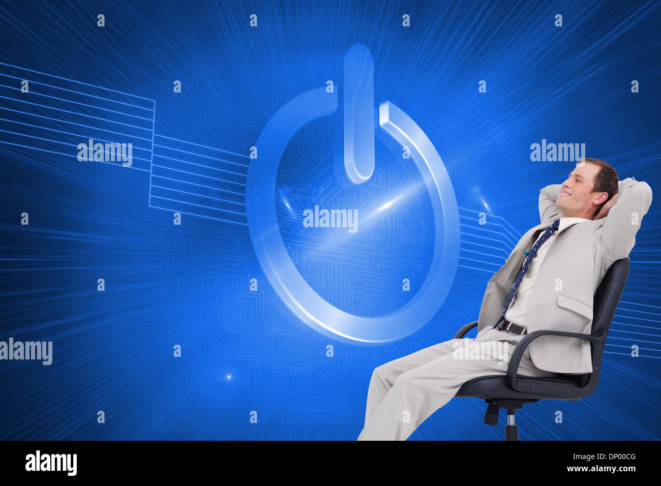 Man leaning back in chair hi-res stock photography and images - Alamy