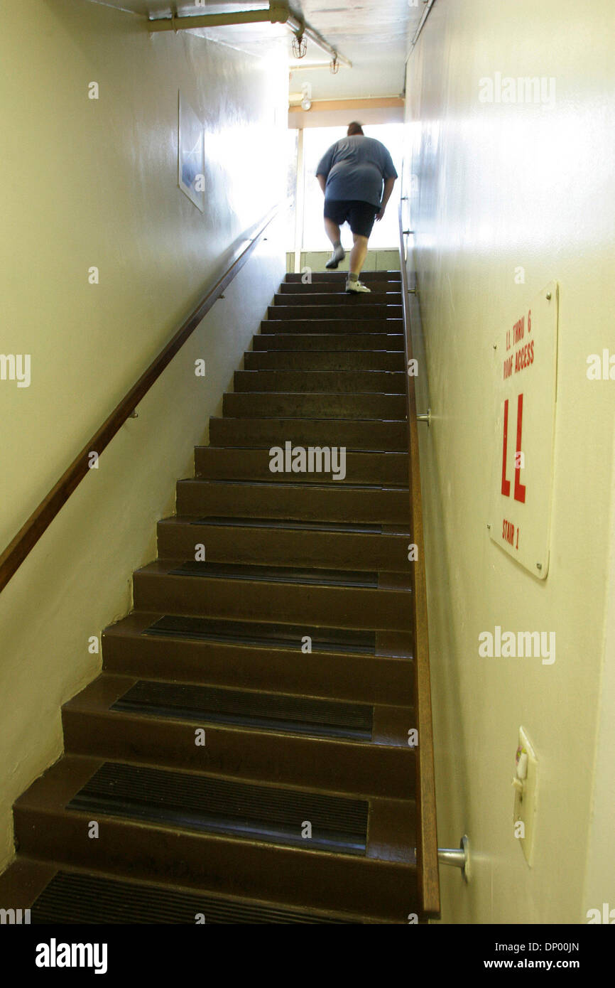 Feb 21, 2006; North Hollywood, CA, USA; STEVE VAUGHT climbs a flight of ...