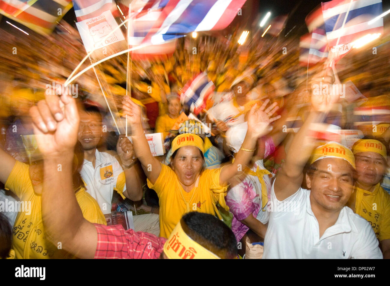 Feb 26, 2006; Bangkok, THAILAND; Anti-Thaksin (the Thai PM) campaigners ...