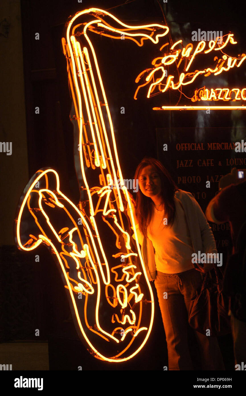 Mar 04, 2006; Jakarta, INDONESIA; A Java Jazz audience poses for a ...
